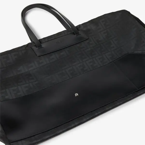 Fendi Duffle Foldable, Black Ff Zucca Superlight Fabric Duffle Bag